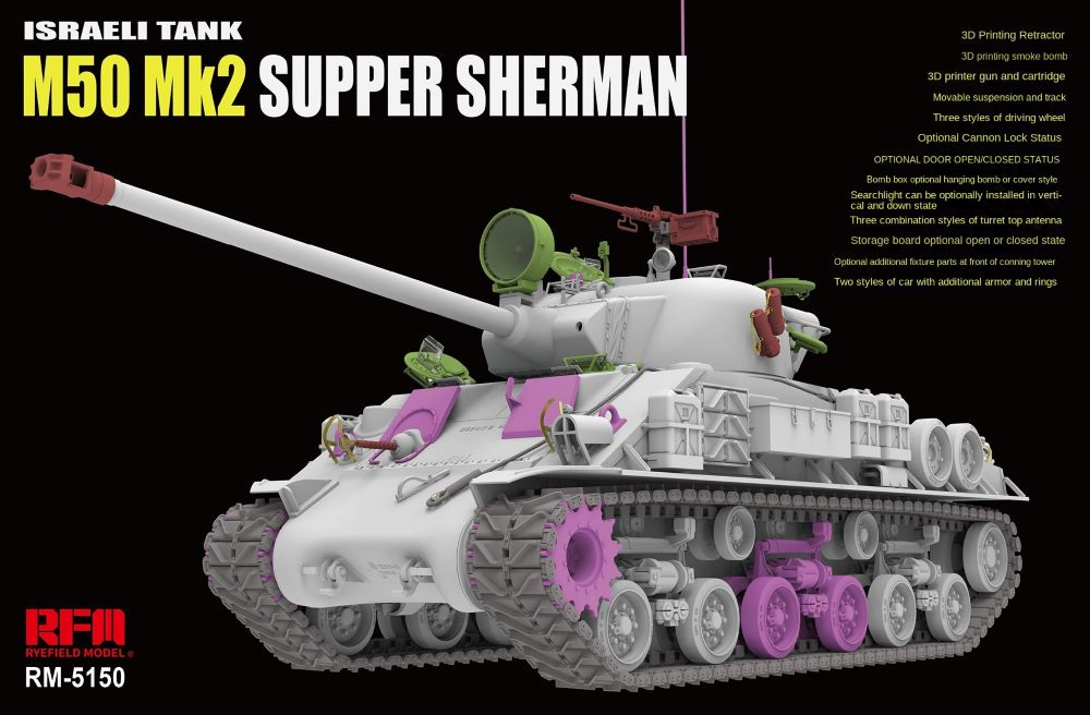 RYE FIELD 5150 1/35 Israeli Tank M50 Mk2 SUPER SHERMAN Assembly Model ...