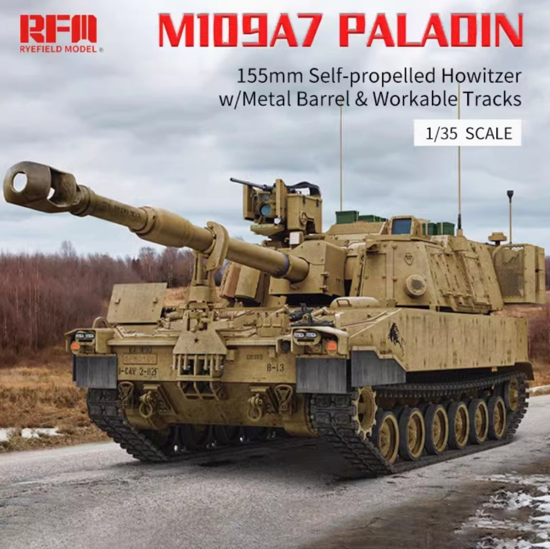 Ryefieldl RM-5129 1/35 M109A7 PALADIN 155mm Self-Propelled Howitzer ...
