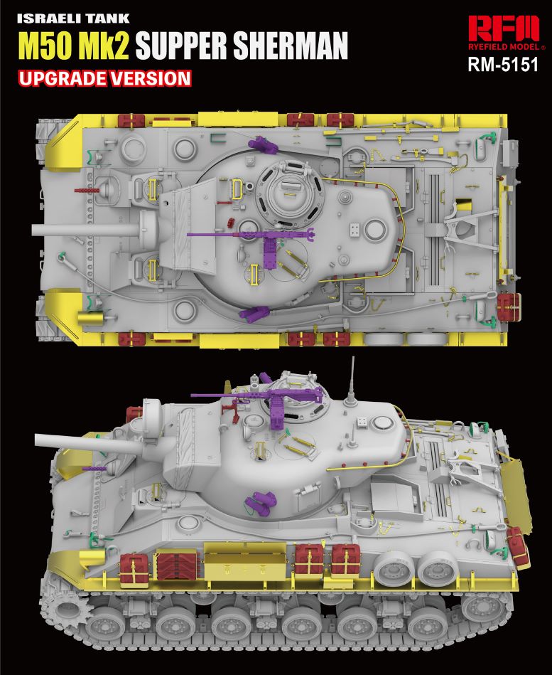 RYE FIELD 5151 1/35 Israeli Tank M50 Mk2 SUPER SHERMAN UPGRADE VERSION ...