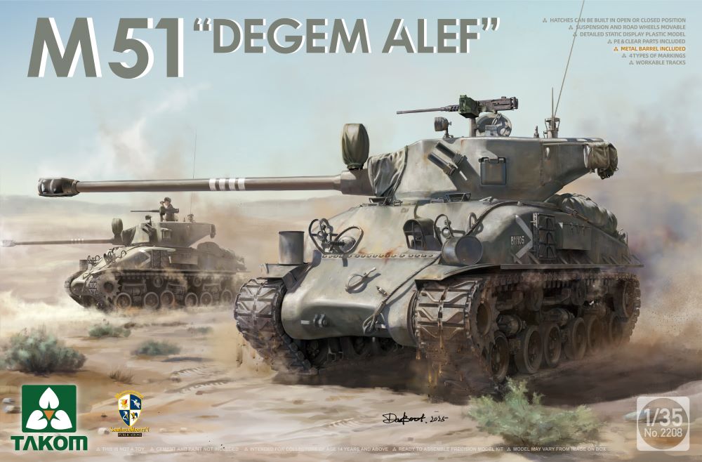 TAKOM 2208 1/35 M51 "DEGEM ALEF" Tank Model Kit – ModelHives