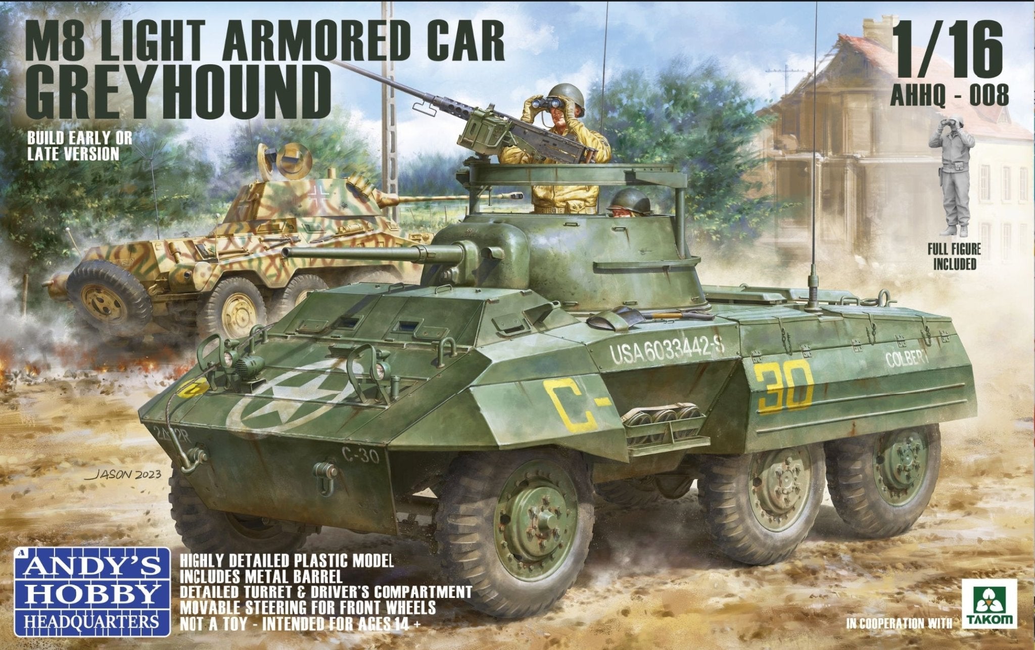 TAKOM AHHQ-008 1/16 M8 Light Armored Car Greyhound Model Kit – ModelHives